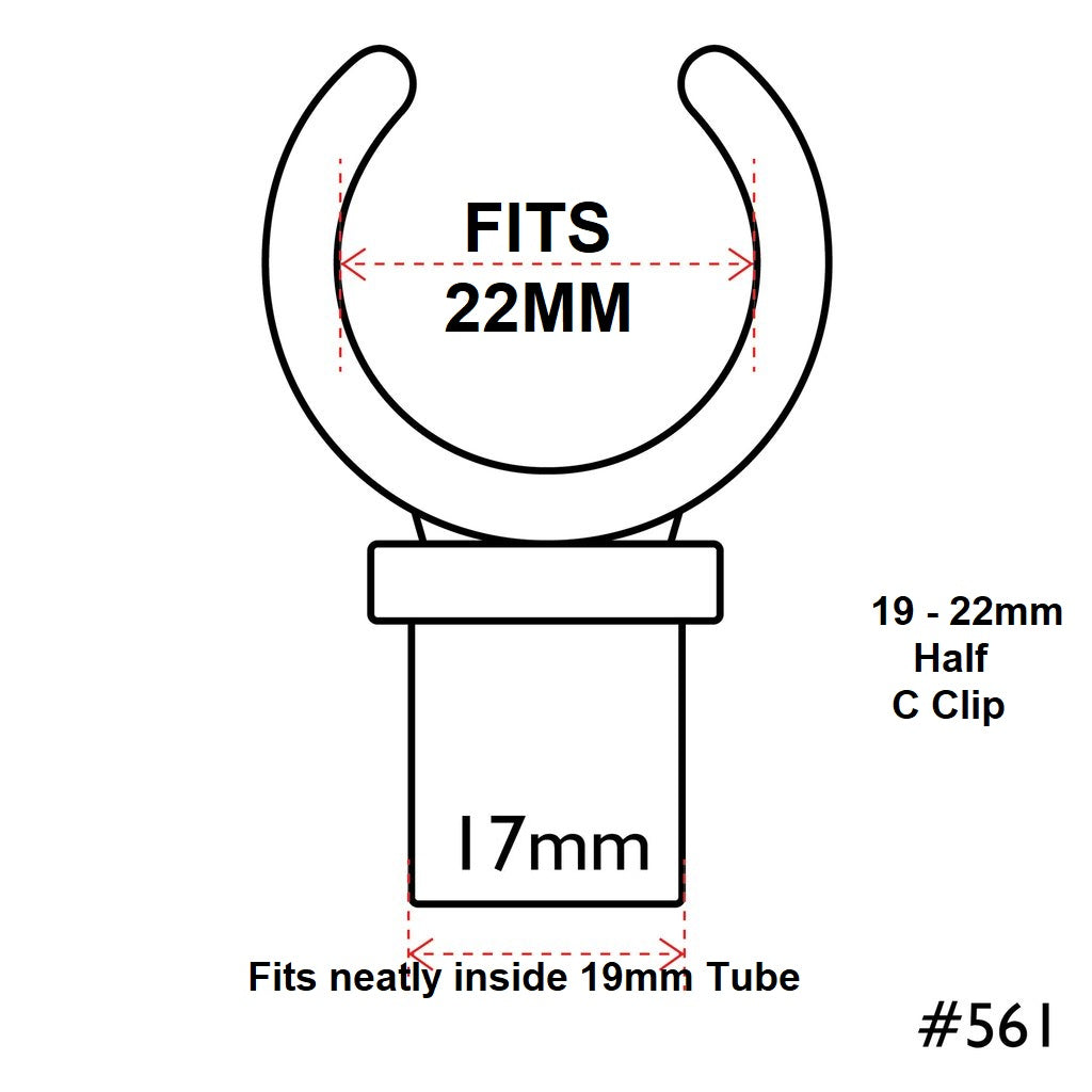 19mm - 22mm Half Width C Clips Part# 561 – Poles Apart Accessories