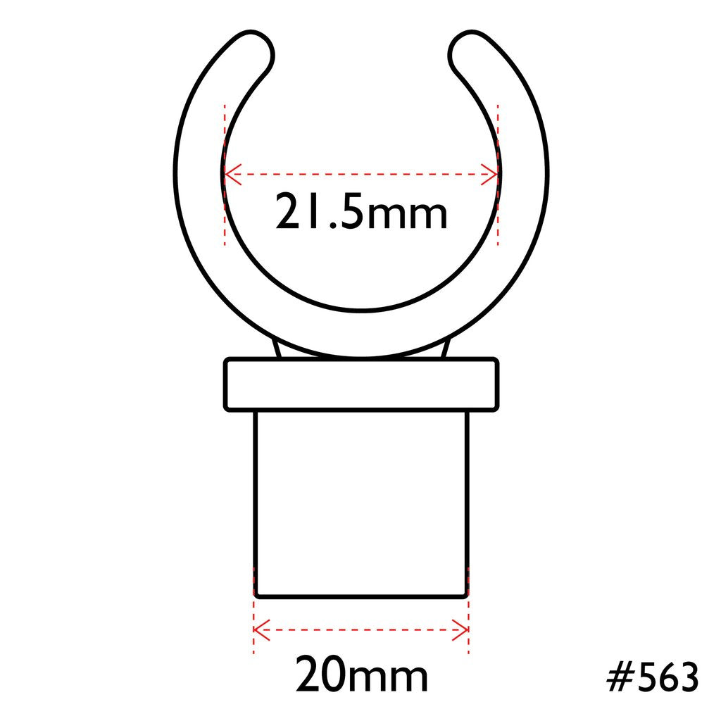 22-22mm Half Width C Clips Part# 563 – Poles Apart Accessories